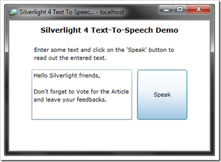 Text-to-Speech Application using Silverlight 4 COM API - CodeProject